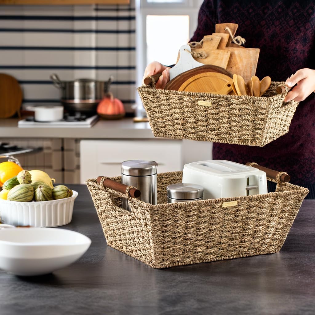 Extra Large Gold Plated Vietnamese Seagrass Foldable Basket – ADO BASICS